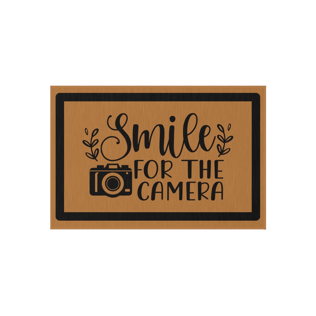 Door Mat Smile for the Camera Door Mat, Trendy, Graphic, Humorous ...