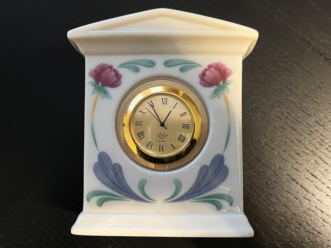 Lenox Desk Clock (poppies on Blue) - Etsy