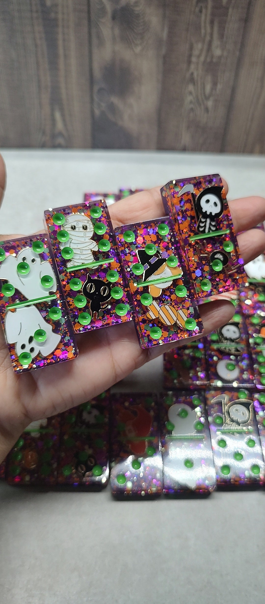 Double Six Dominoes Set halloween - Etsy