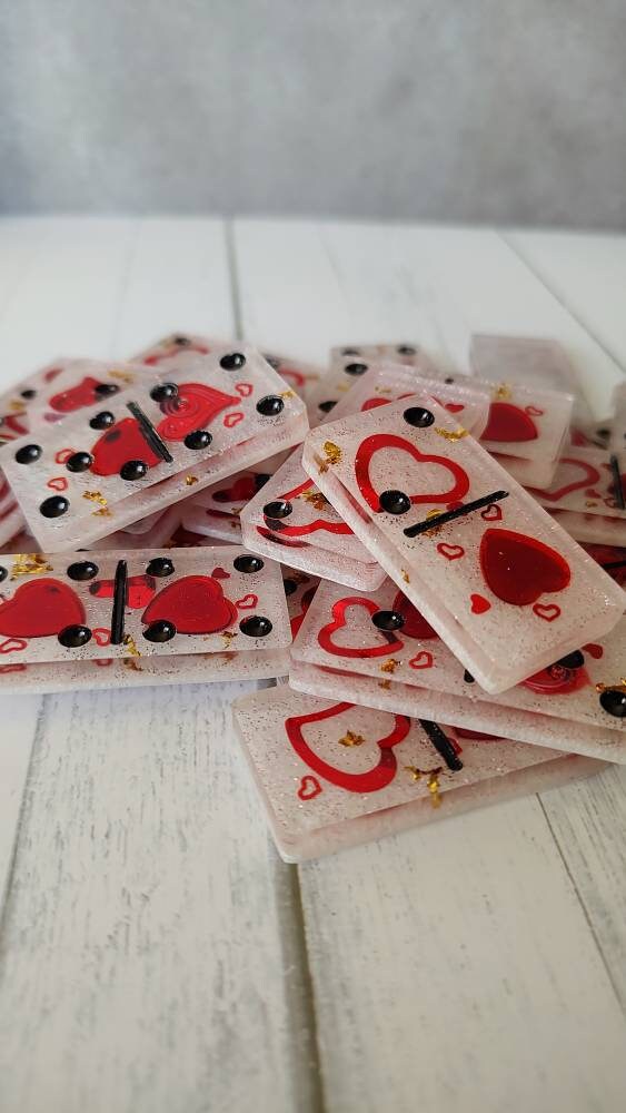Double Six Dominoes Set my Valentine - Etsy
