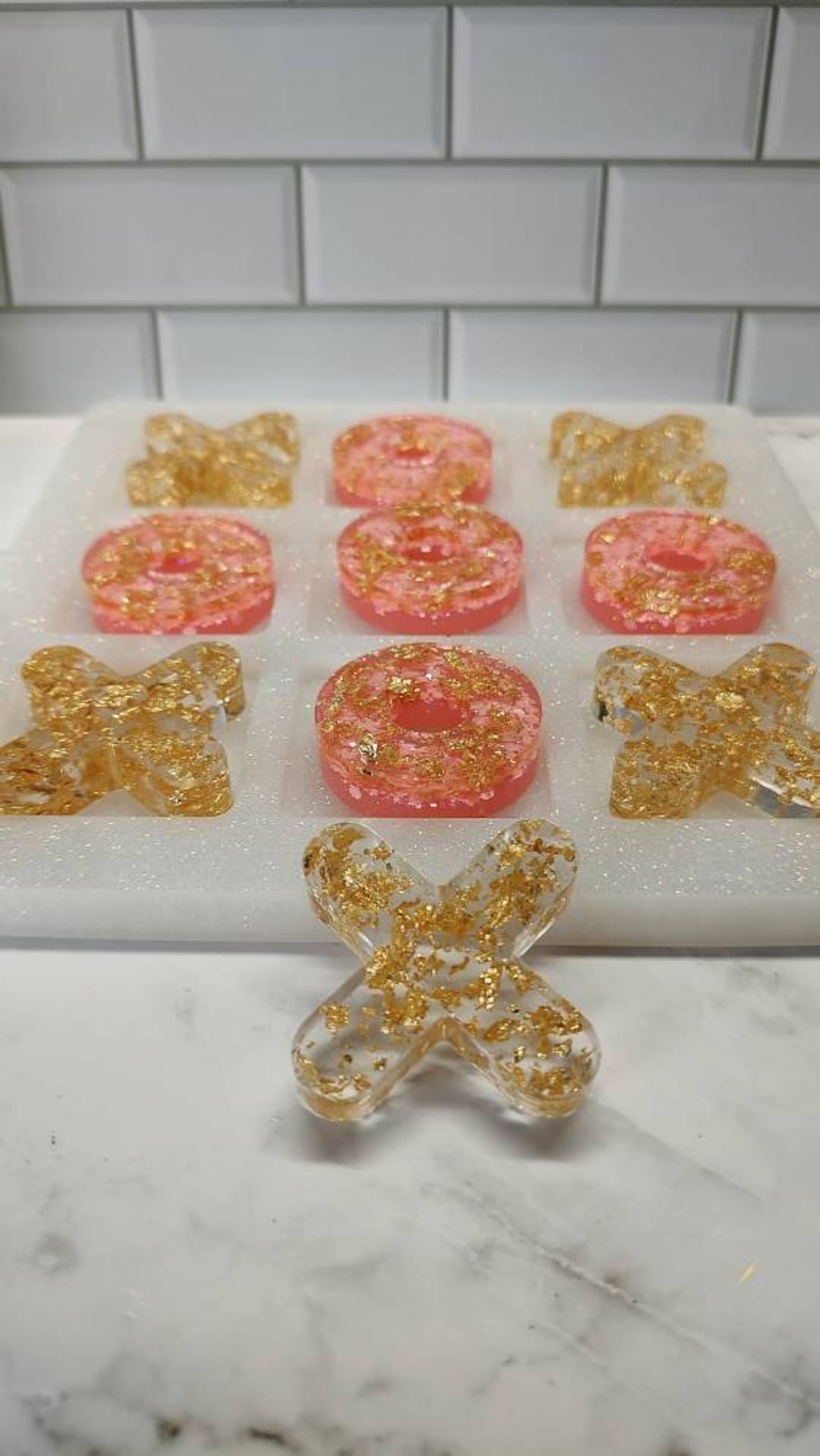 TIC TAC TOE Board - Golden Rose - Etsy