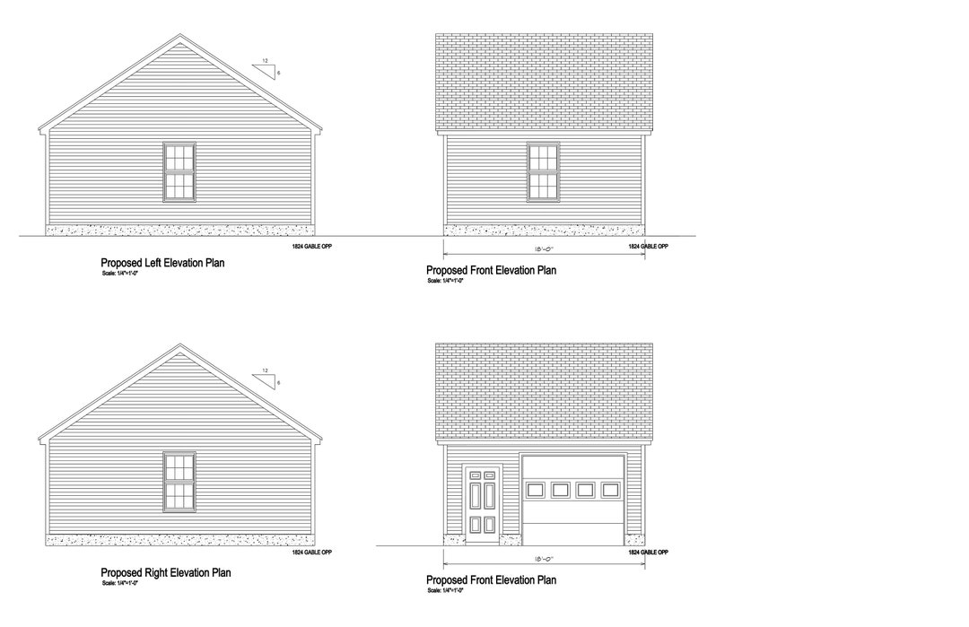 18'X24' 24'X18 GARAGE GABLE Roof Plans Plan ID 20-1824-gbl-8 - Etsy