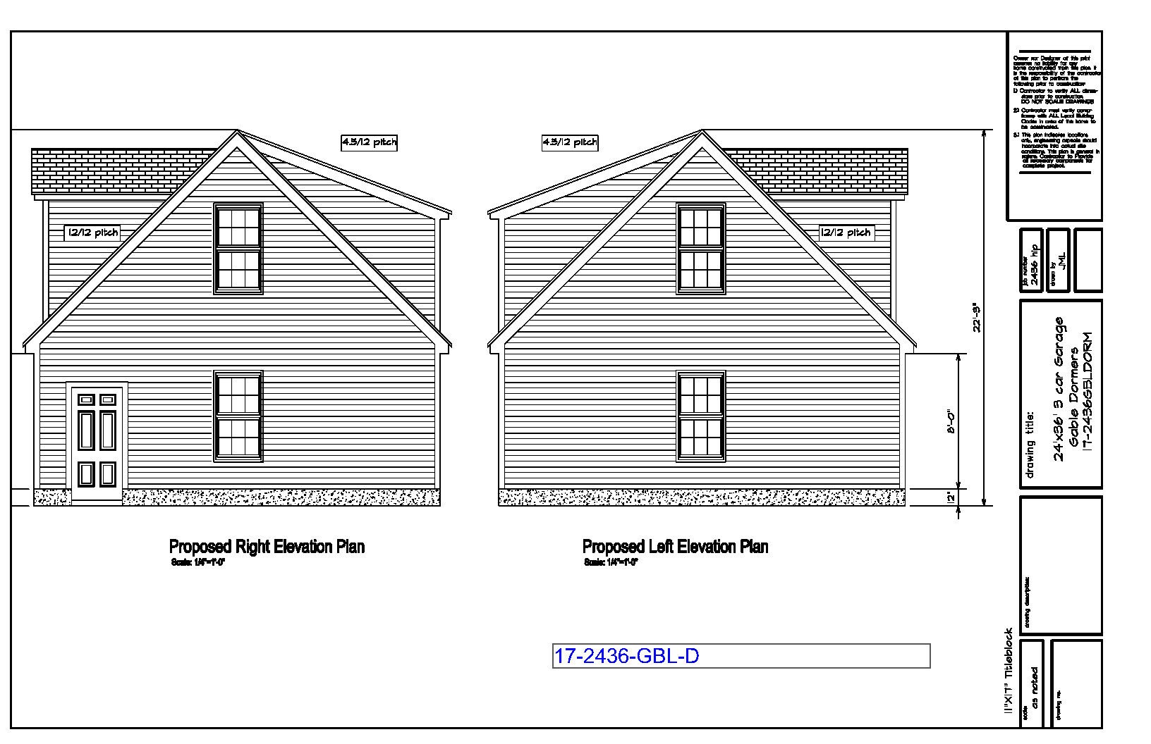 24'X36' 3 CAR GARAGE Gable End Plans Plan ID 17-2346-gbl-dorm - Etsy
