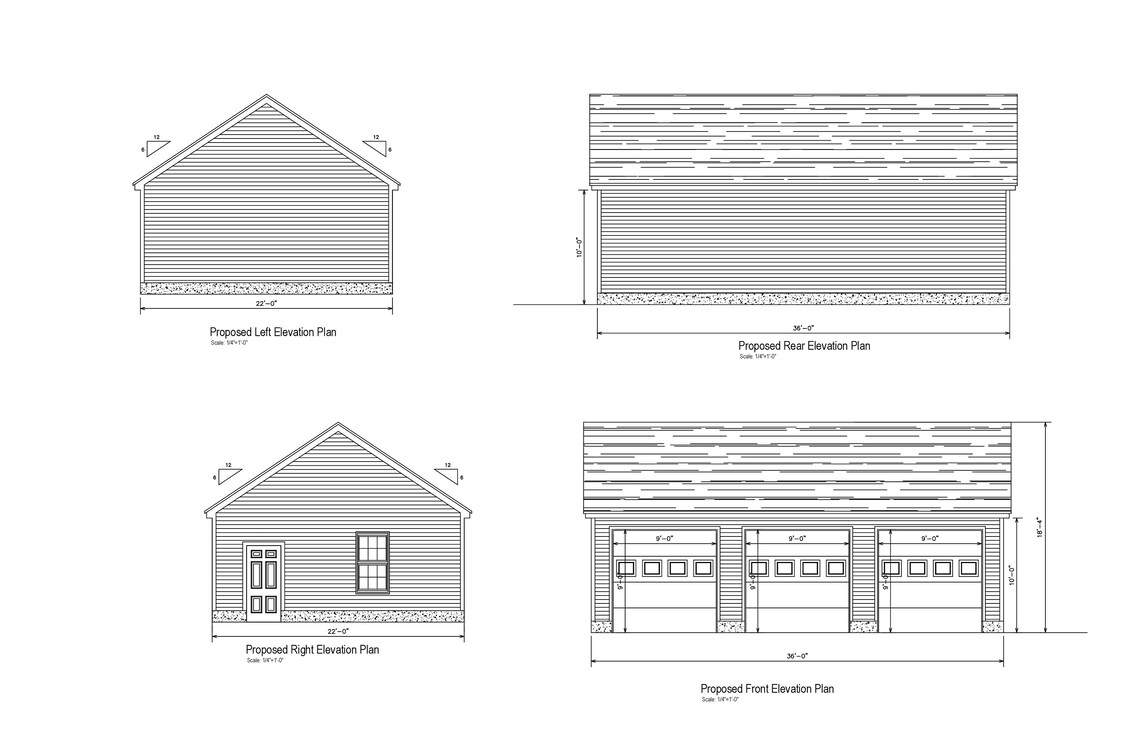 22'X36' 3 CAR GARAGE Gable End Plans Plan ID 2236-gbl-6-8 - Etsy