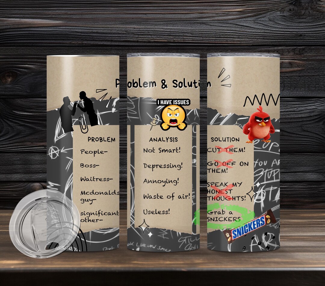 Problem and Solution 20oz Tumbler Wrap, Digital Download, PNG ...