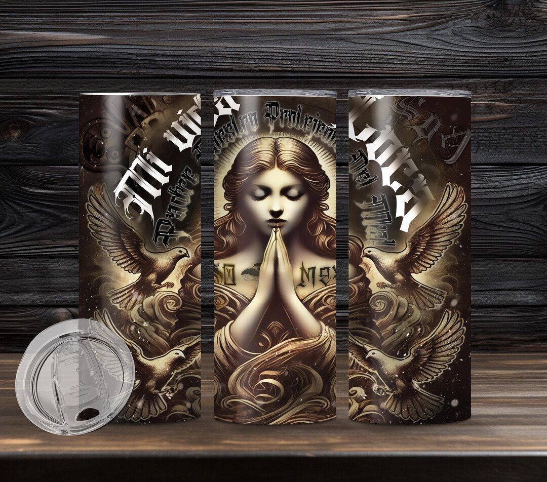 Chicano Cholo Tumbler Wrap, Angel Amore 20oz Skinny Tumbler Sublimation ...