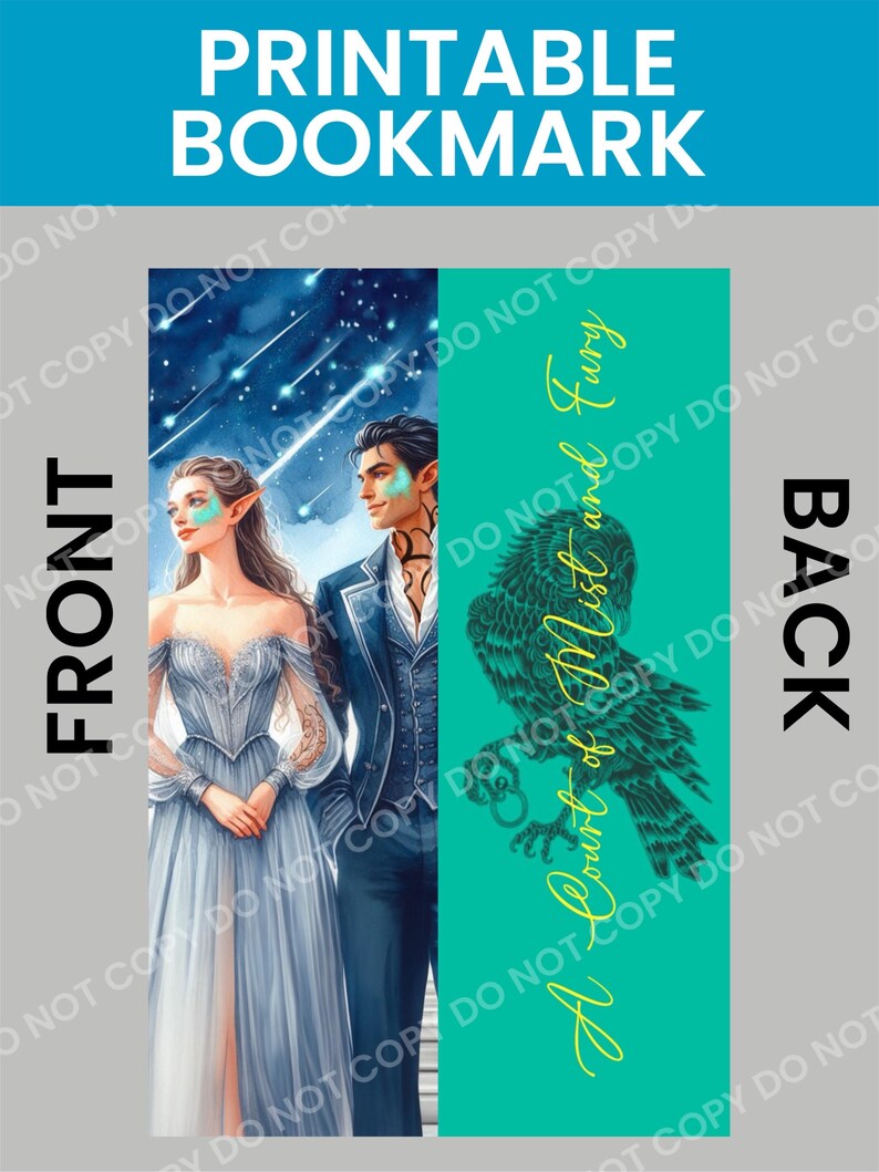 Printable Bookmark ACOMAF SJM Digital Art - Etsy
