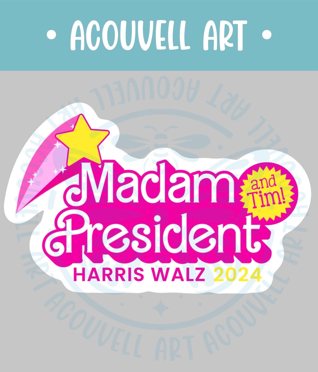 PNG Clip Art Barbie Vibes Kamala Harris Tim Walz 2024 Election Madam ...