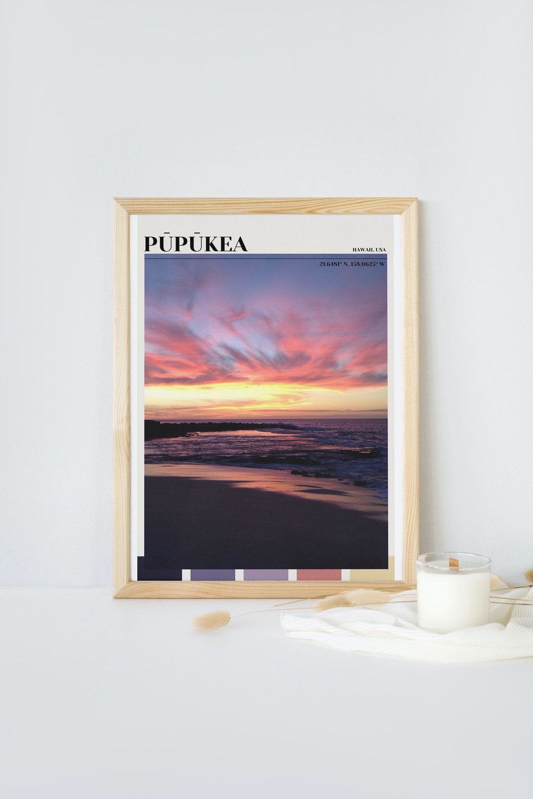 Pupukea Oahu Hawaii Sunset Poster, Beach Aesthetic Poster - Etsy