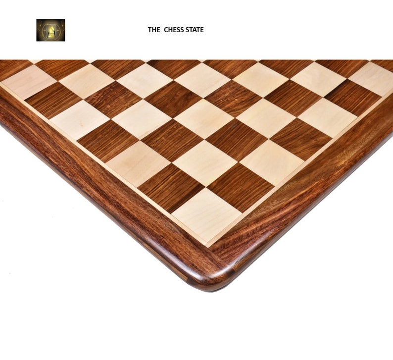 Round Edge Series Hand Carved Chess Board 17 to 21 in Maple & Golden ...