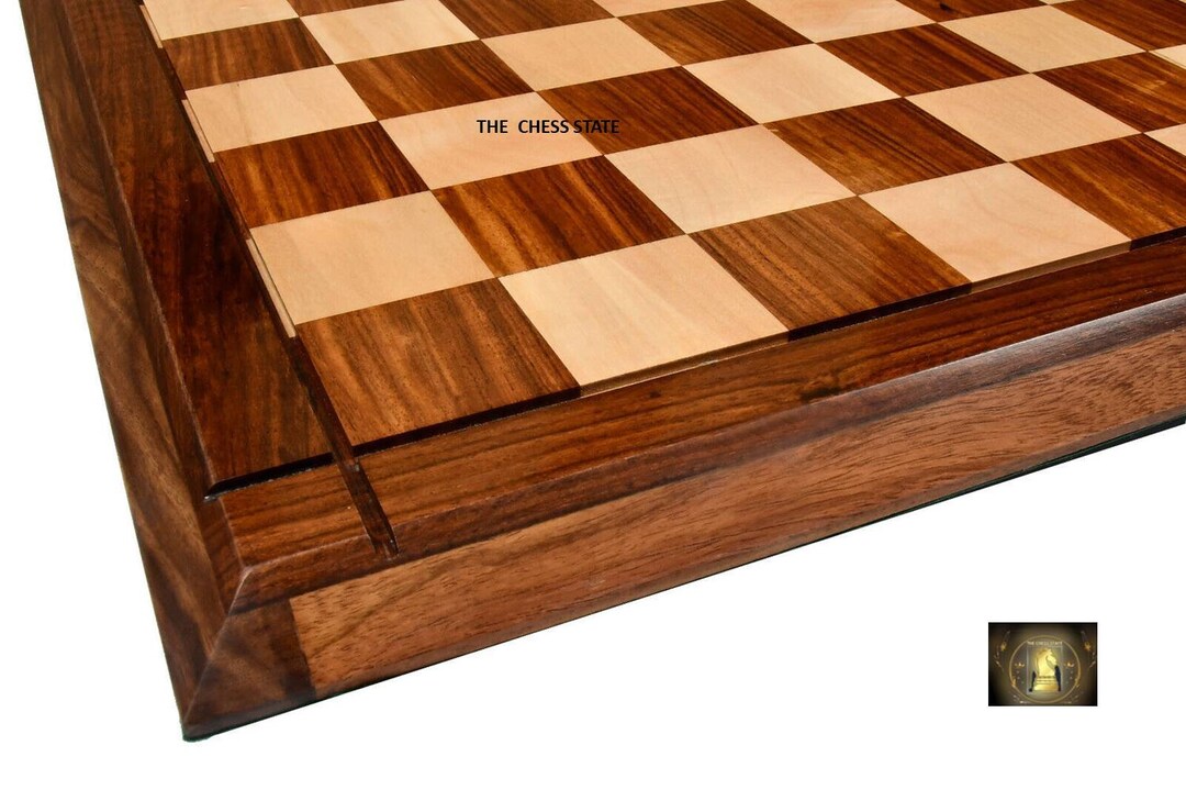 21" Solid Wooden Handmade Tournament Chess Board in Golden Rosewood and ...