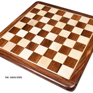 Round Edge Series Hand Carved Chess Board 17" to 21" in Maple & Golden ...