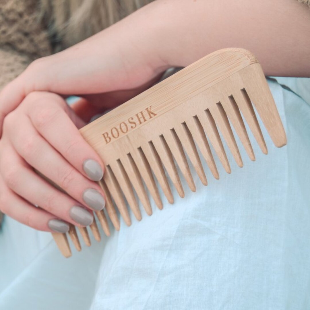 Bamboo Comb & Linen Bag - Etsy UK