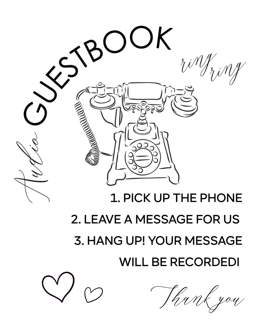 Audio Guestbook Sign - Printable Wedding Sign - Etsy