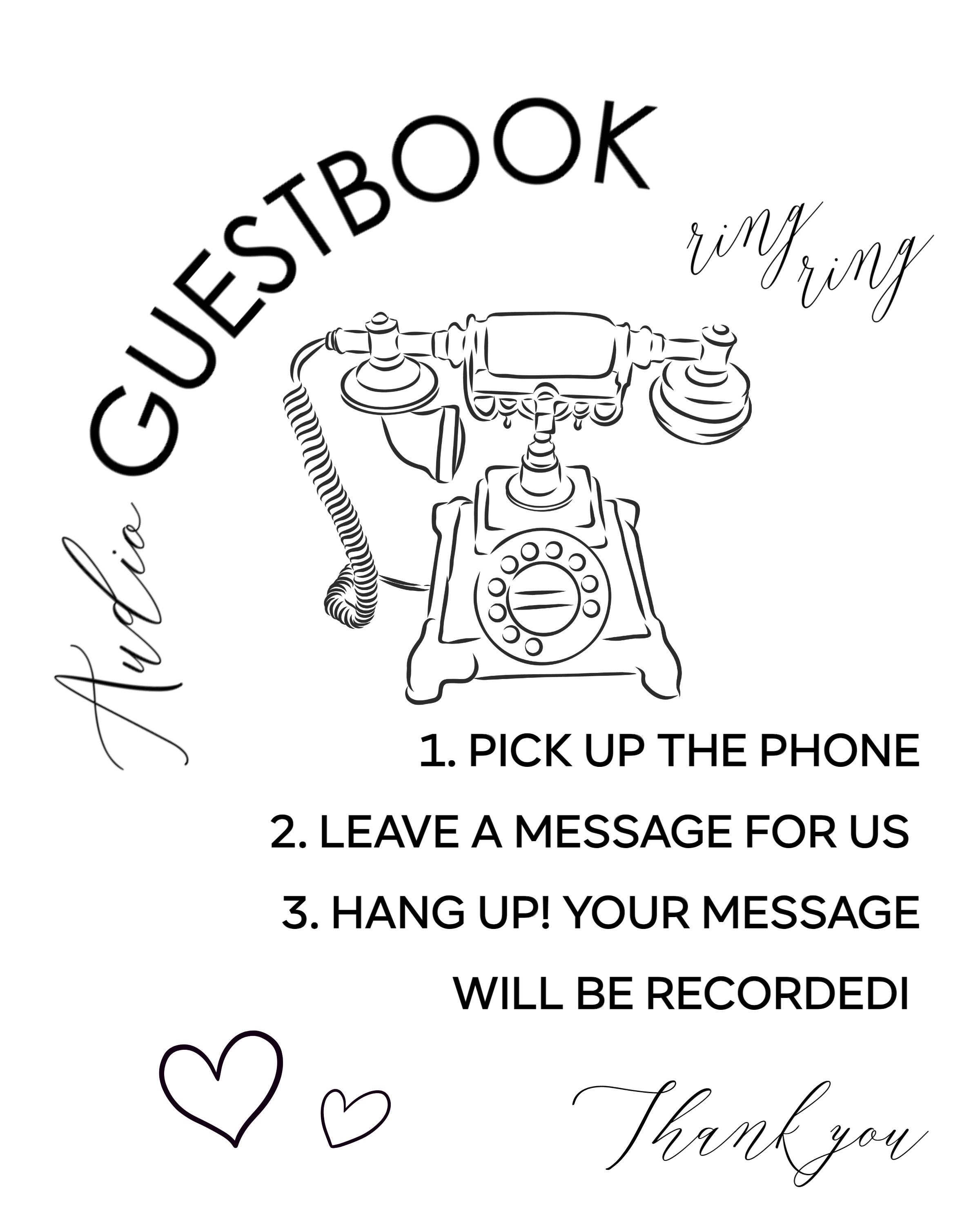 Audio Guestbook Sign - Printable Wedding Sign - Etsy