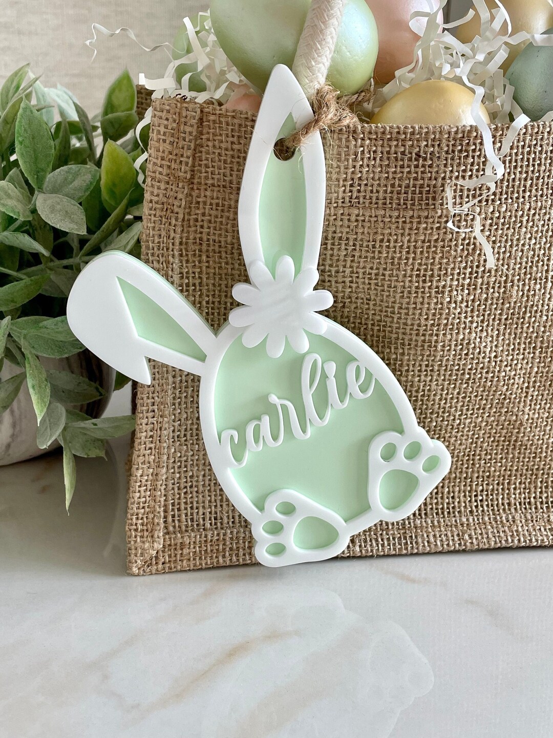 Easter Basket Tag | Bunny Easter Basket Tag | Easter Gift Tag | Easter ...