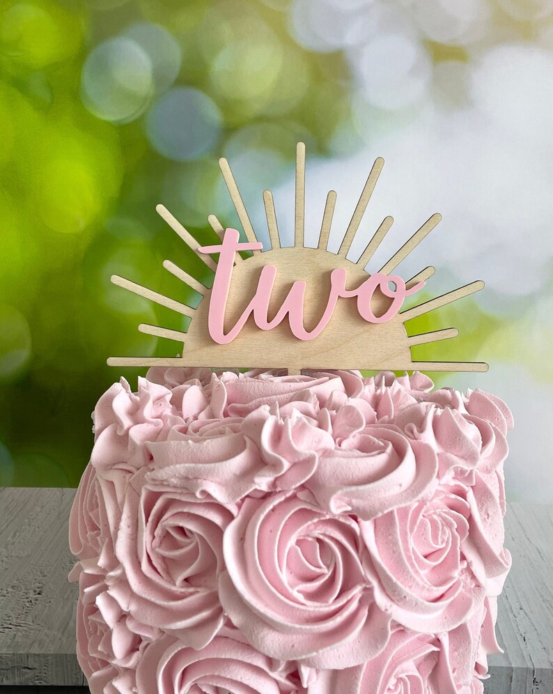 Two Cake Topper | Half Sun Cake Topper | Boho Cake Topper | Second Trip ...
