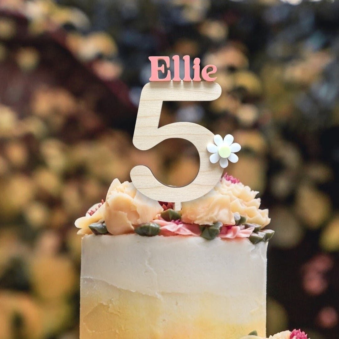 5th Birthday Cake Topper | Personalized 5 Cake Topper | Number 5 Cake ...