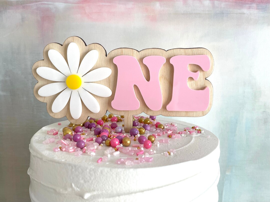 Daisy Cake Topper First Birthday Cake Topper Girl | 1st Birthday Wood ...
