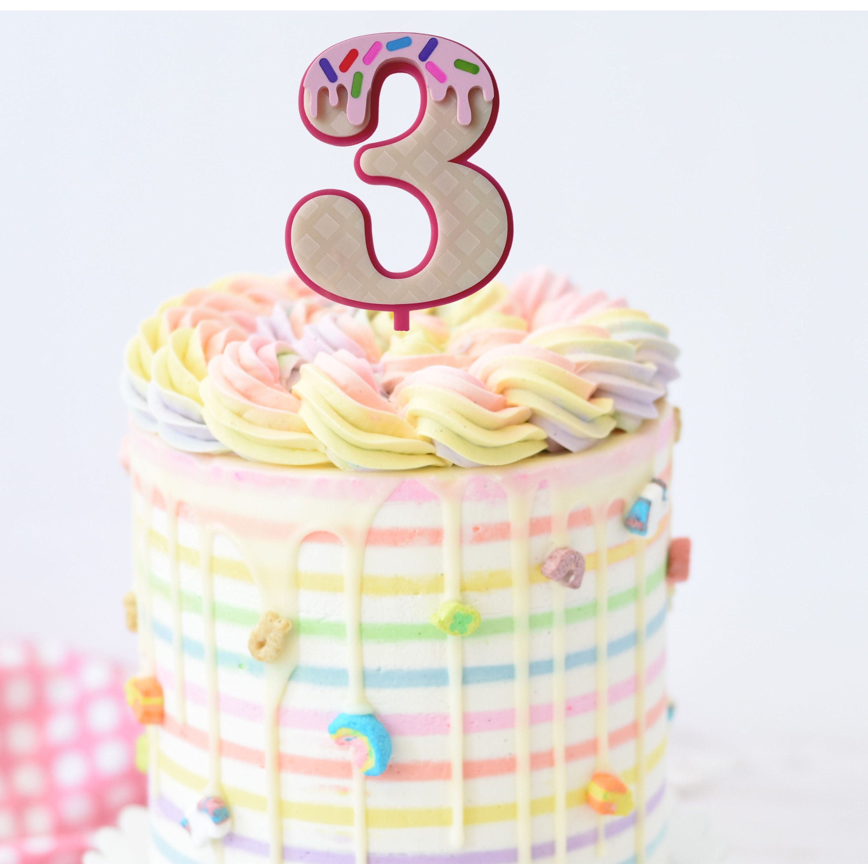 Number Cake Topper for Kids Birthday Cake Topper Ice Cream Cake Topper ...