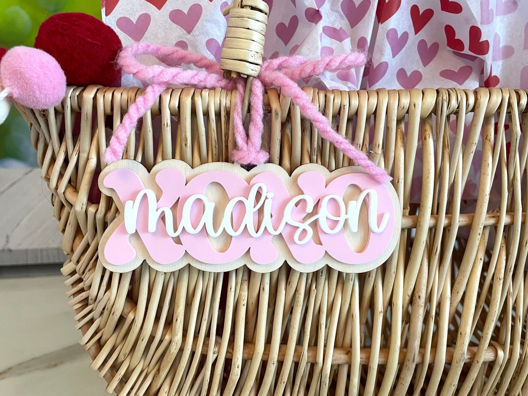 XOXO Valentines Day Gift Tag, Kids Valentines Day Name Tag ...