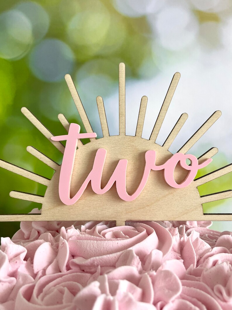 Two Cake Topper | Half Sun Cake Topper | Boho Cake Topper | Second Trip ...