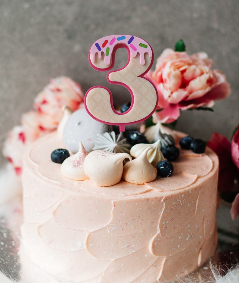 Number Cake Topper for Kids Birthday Cake Topper Ice Cream - Etsy