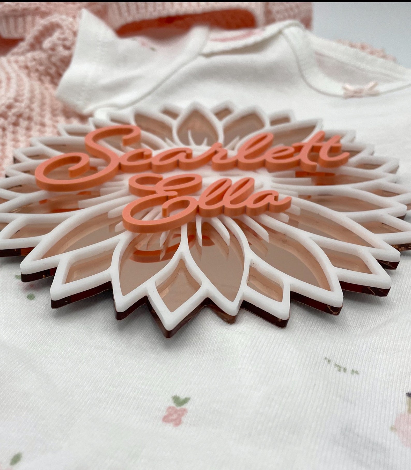 Name Announcement Plaque | Newborn Photo Prop | Baby Shower Gift ...