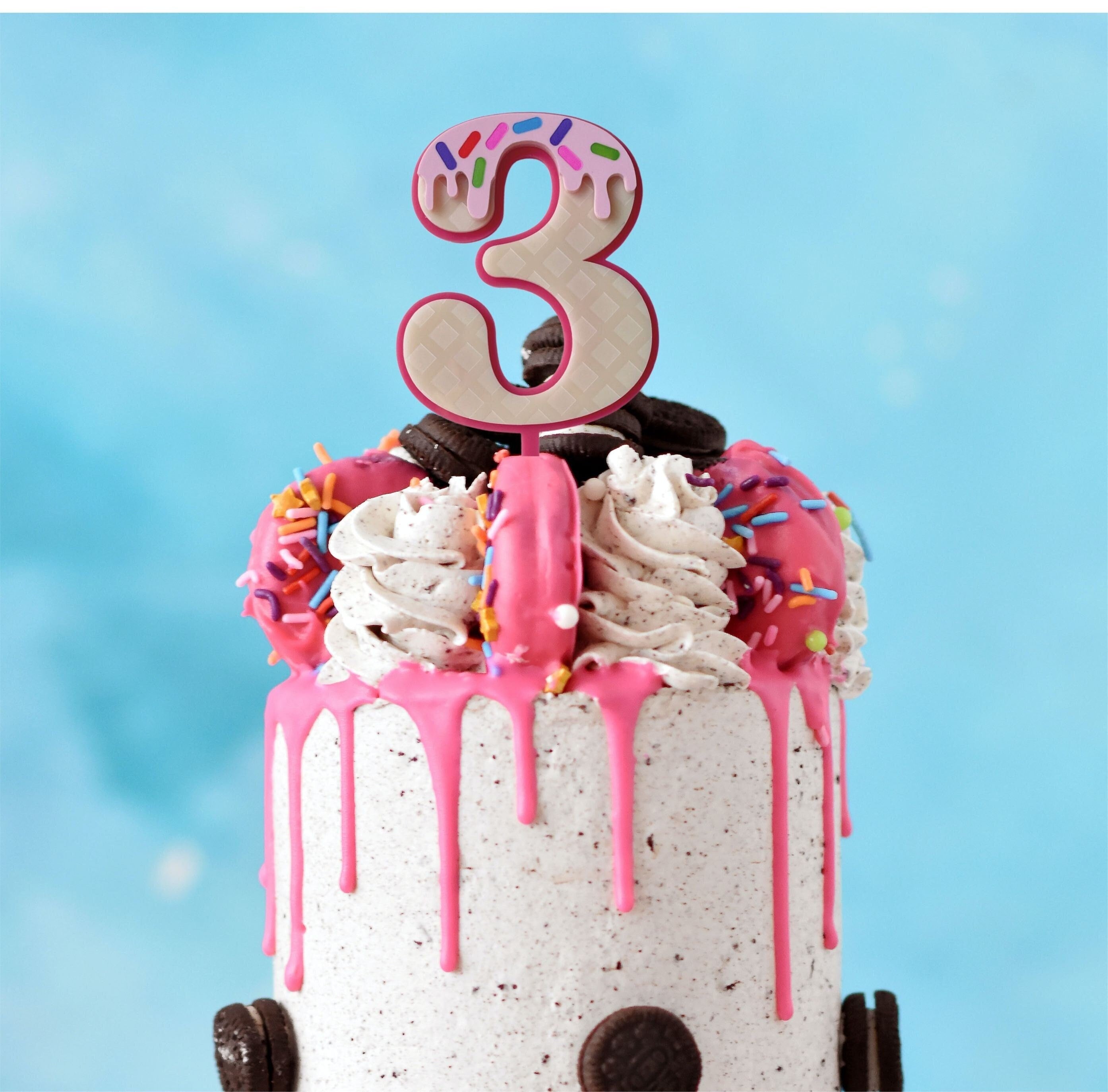 Number Cake Topper for Kids Birthday Cake Topper Ice Cream - Etsy