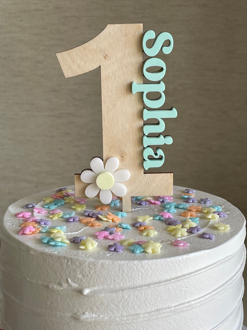 First Birthday Cake Topper 1st Birthday Wood Cake Topper - Etsy