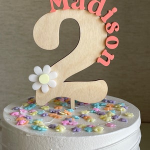 2nd Birthday Cake Topper | Personalized 2 Cake Topper | Number 2 Cake ...