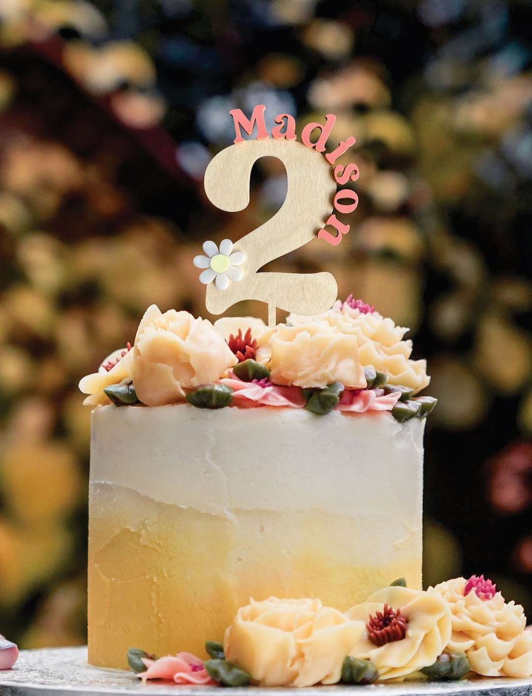 2nd Birthday Cake Topper | Personalized 2 Cake Topper | Number 2 Cake ...