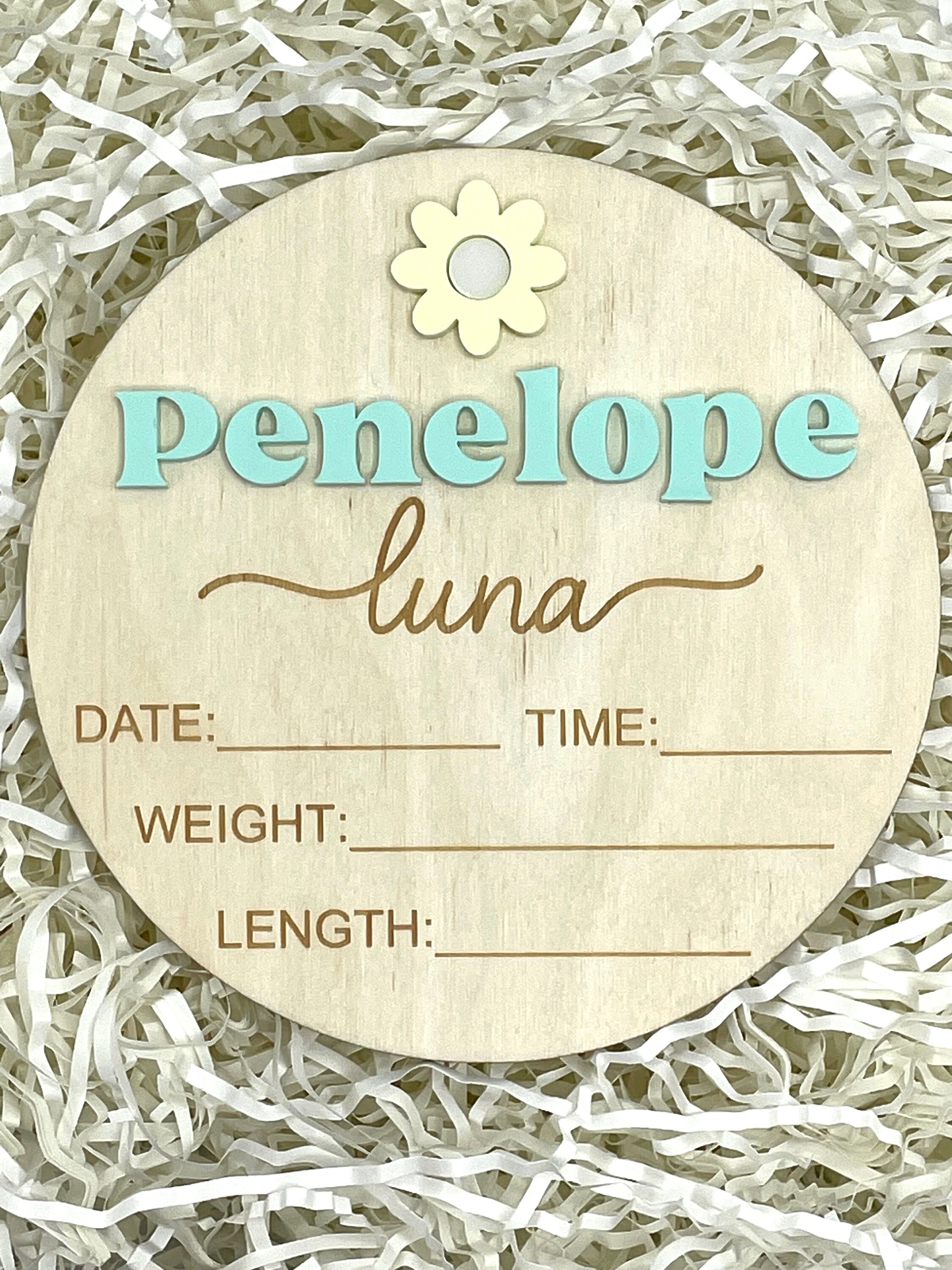 Wooden Birth Announcement Sign, Baby Name Signs for Hospital, Newborn ...