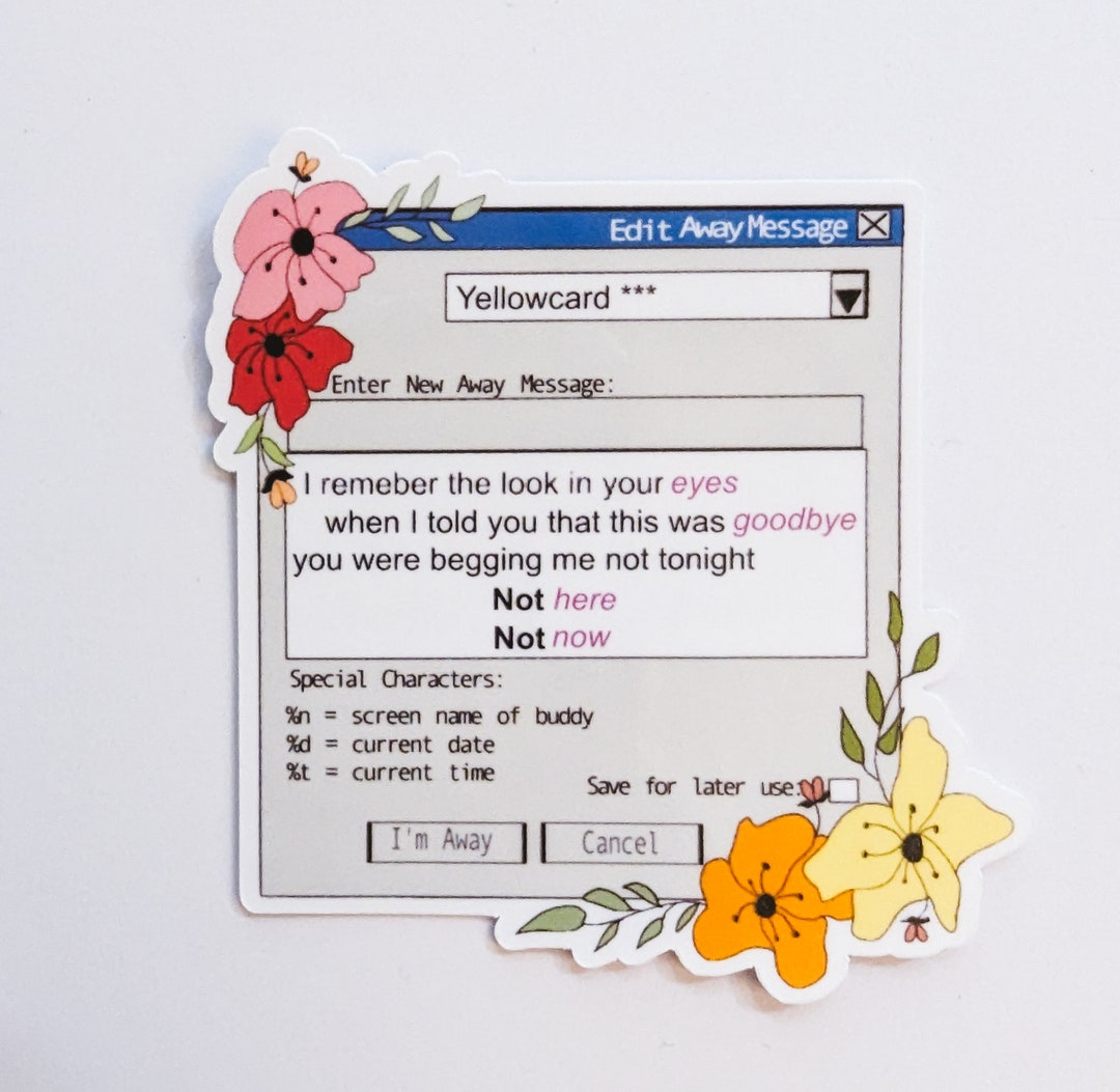 Emo Away Message: Yellowcard - Etsy
