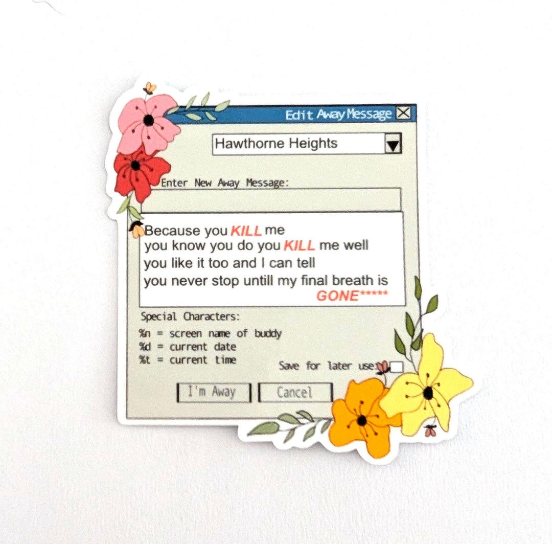 Emo Away Message: Hawthorne Heights - Etsy