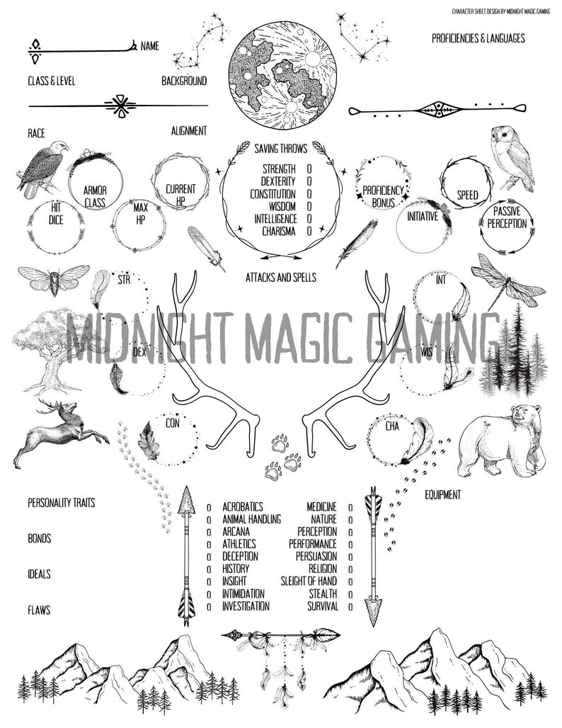 D&D 5e Ranger Character Sheet - Etsy