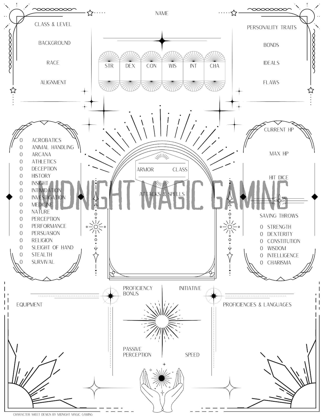 D&D 5e Cleric Character Sheet - Etsy
