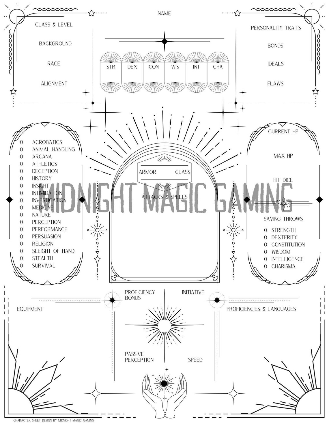 D&D 5e Cleric Character Sheet - Etsy