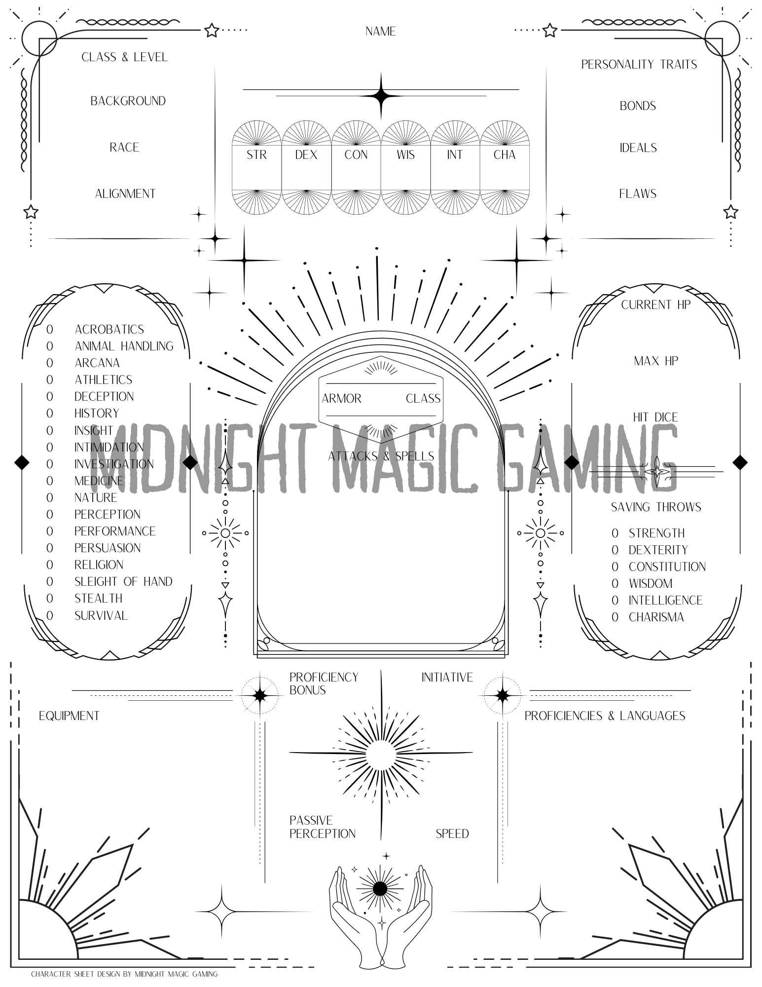 D&D 5e Cleric Character Sheet - Etsy