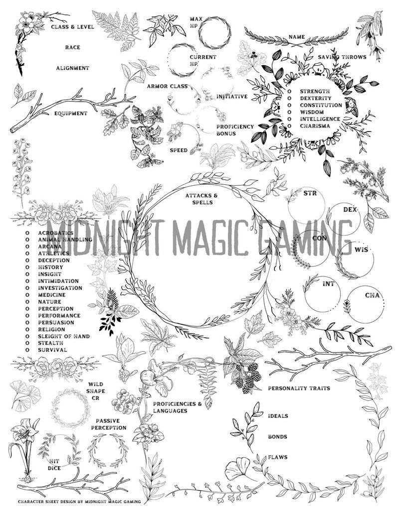 D&D 5e Druid Character Sheet - Etsy