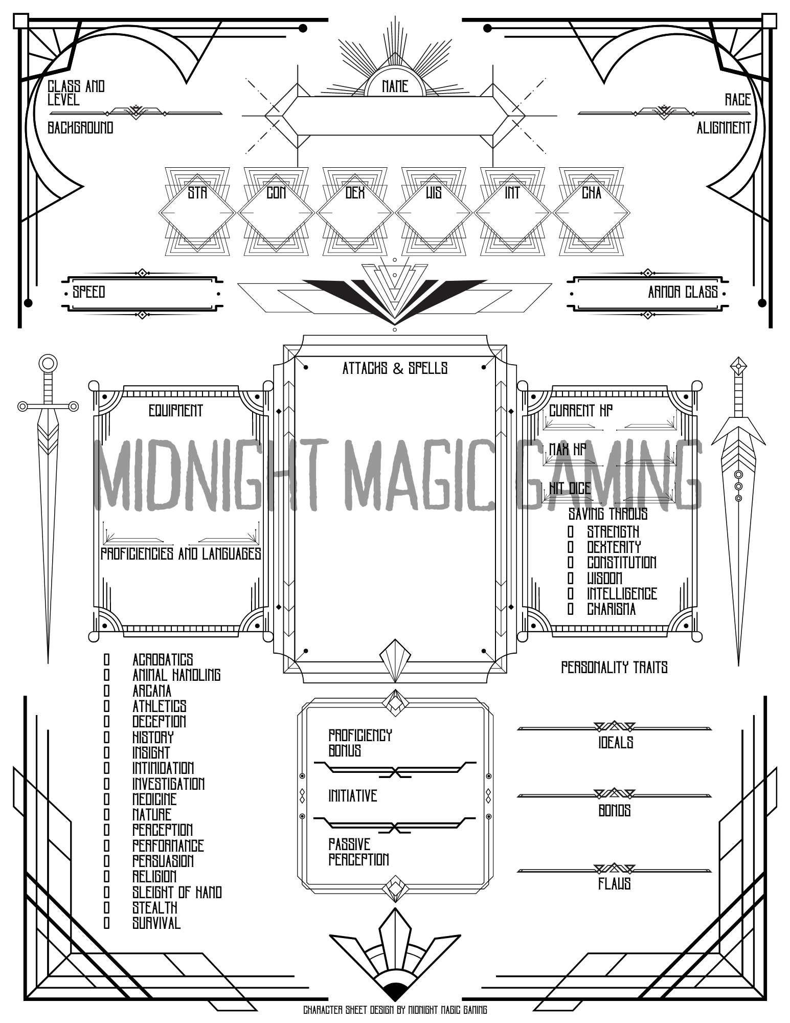 D&D 5e Paladin Character Sheet - Etsy