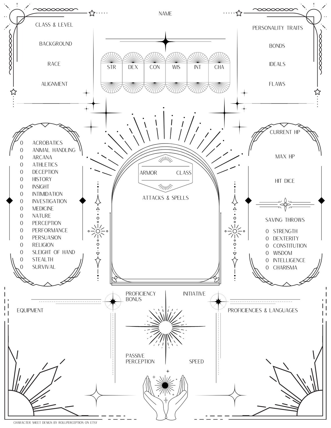 D&D 5e Cleric Character Sheet - Etsy