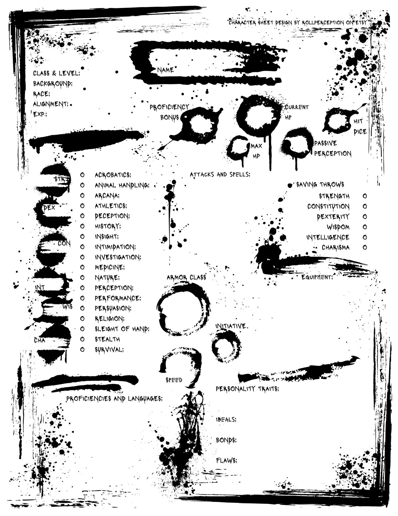 D&D 5e Barbarian Character Sheet - Etsy