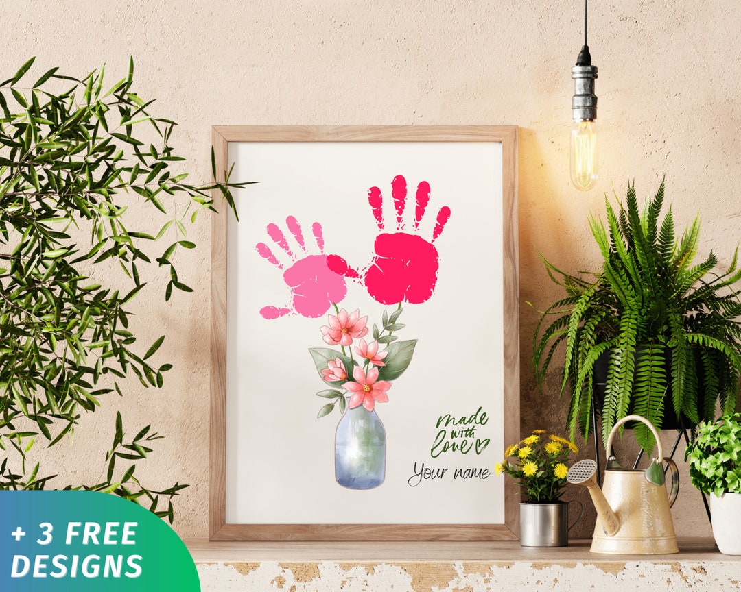 Mothers Day Handprint Flowers Gift Flower Bouquet Craft - Etsy