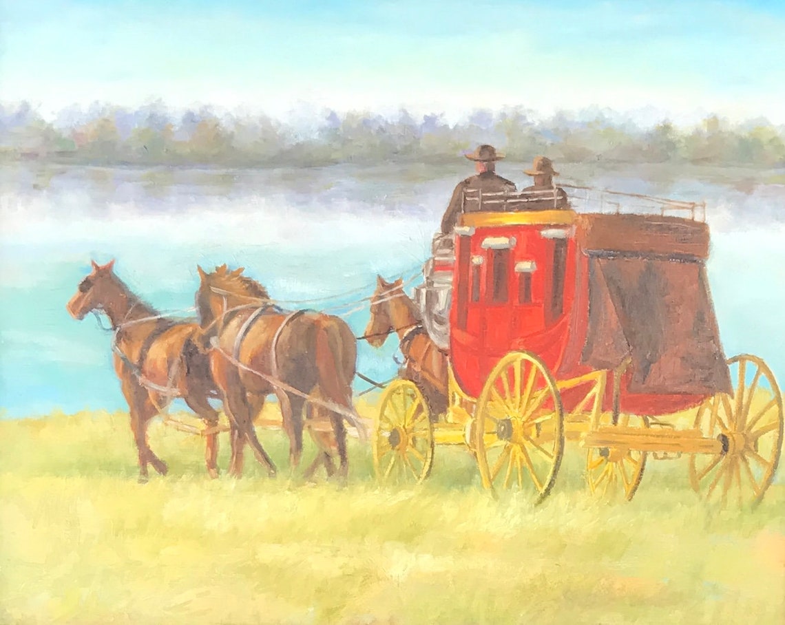 Stagecoach Prints of Original Oil Painting - Etsy