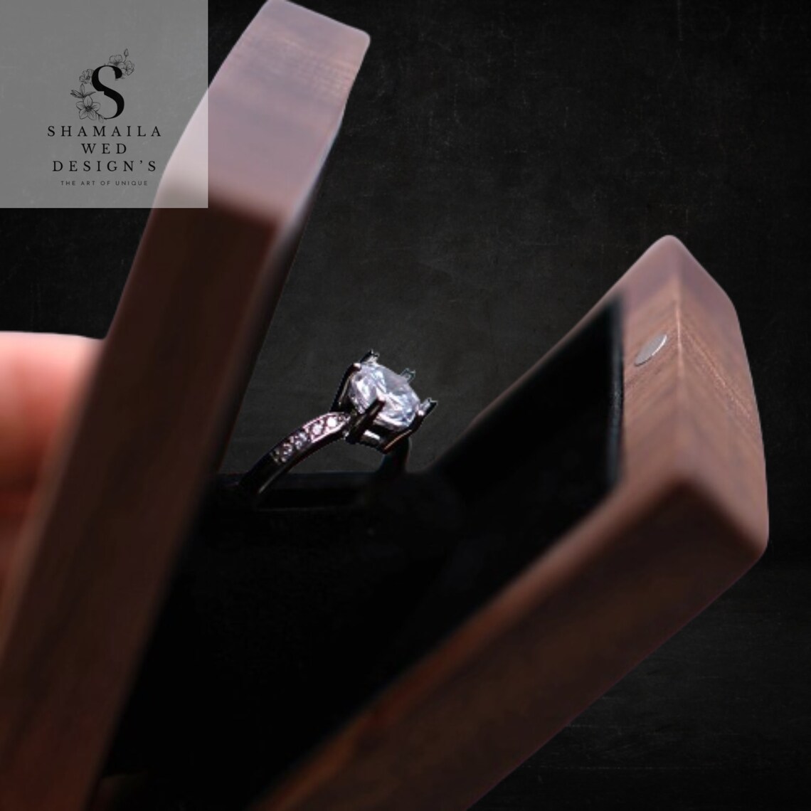 Personalized Wedding Ring Rotating Box Custom Ring Box Officiant ...