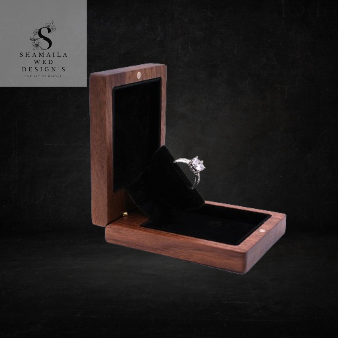 Personalized Wedding Ring Rotating Box Custom Ring Box Officiant ...