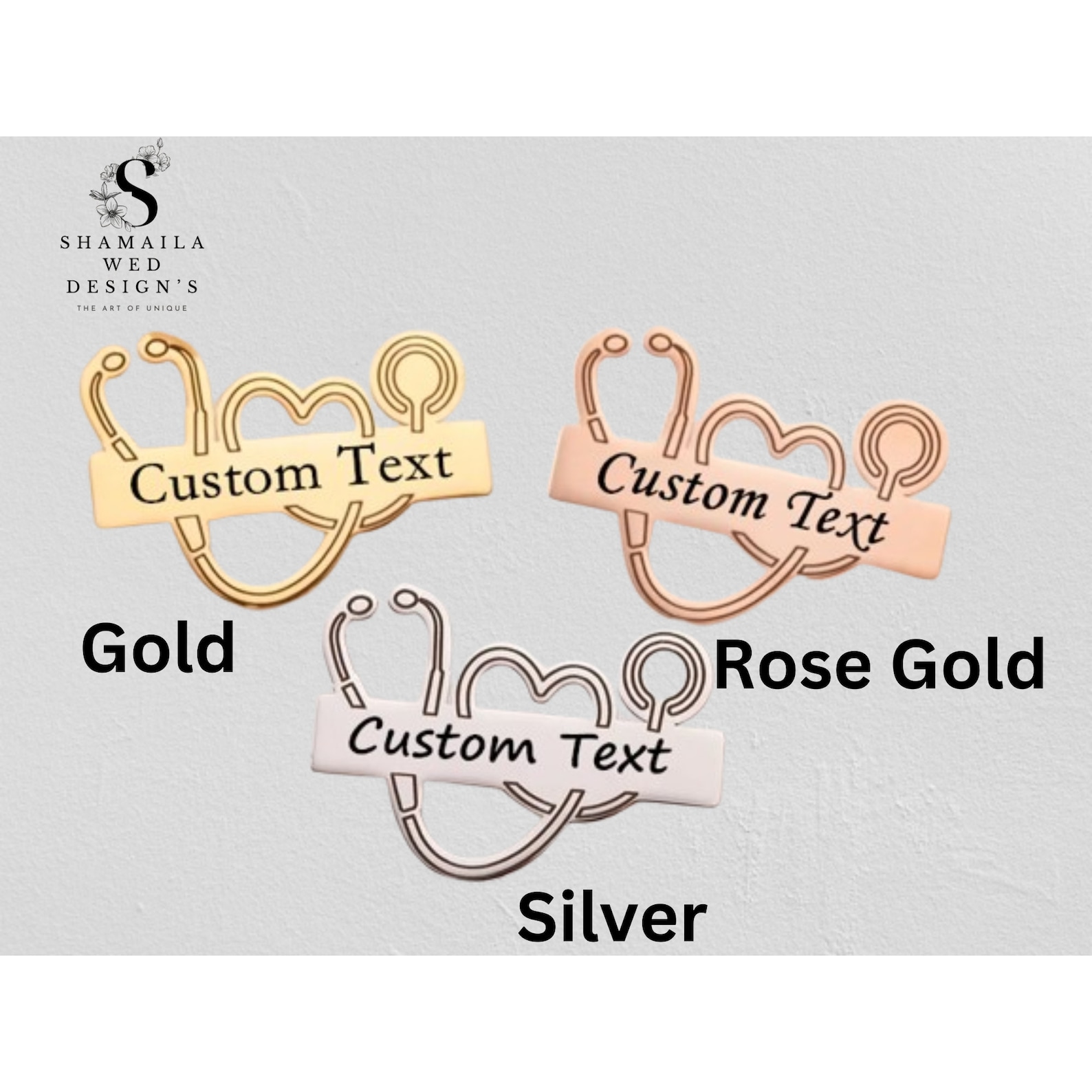 Personalized Stethoscope Name Tag, Stethoscope Brooch, Stethoscope ...