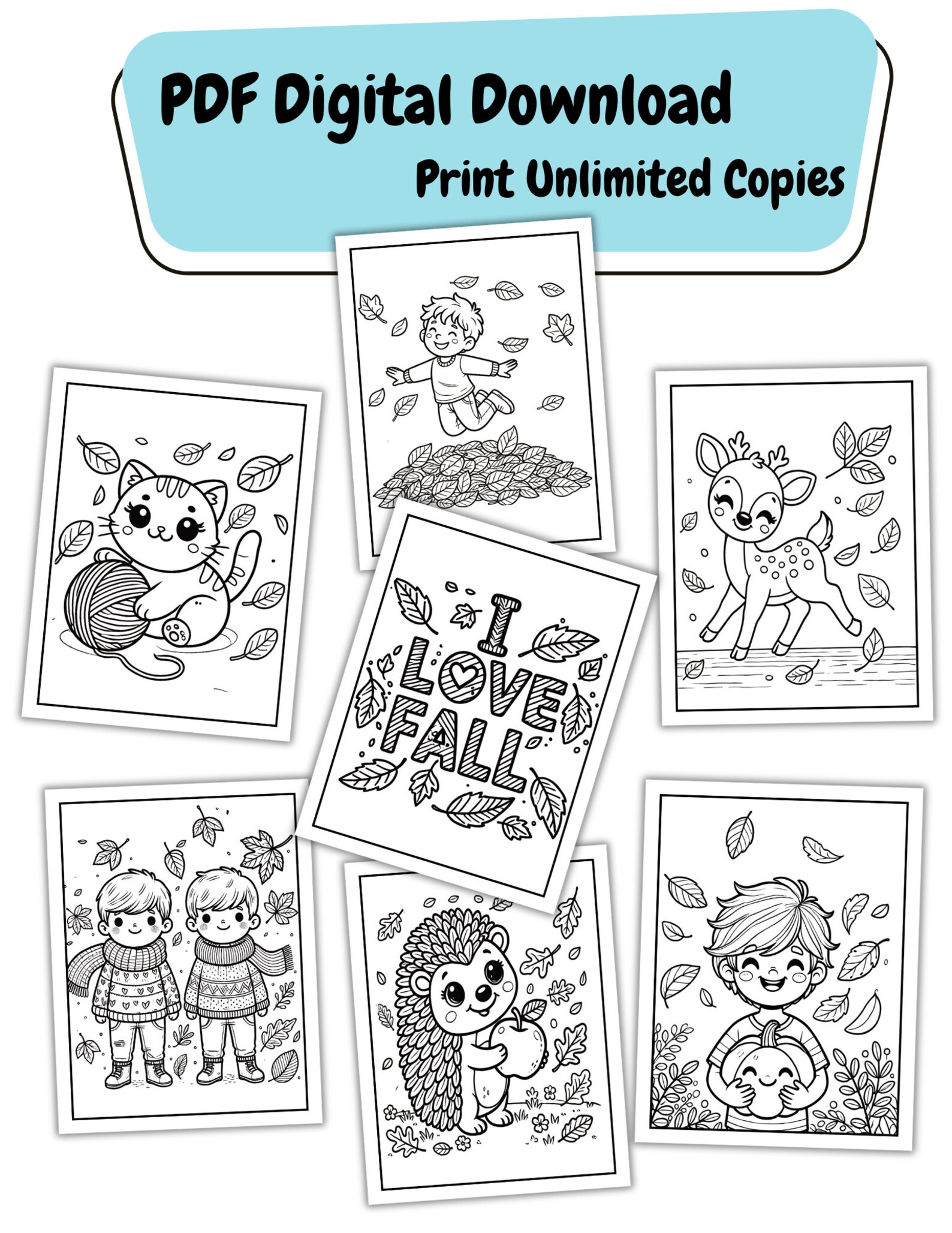 Fall Kids Coloring Book Pages Kids Fall Coloring Page Kids Fall ...