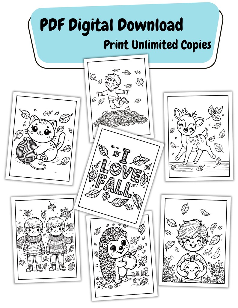 Fall Kids Coloring Book Pages Kids Fall Coloring Page Kids Fall ...